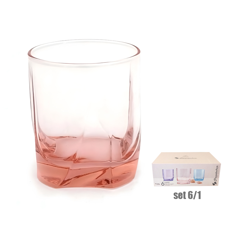 Kozarci luna stekleni roza 6/1